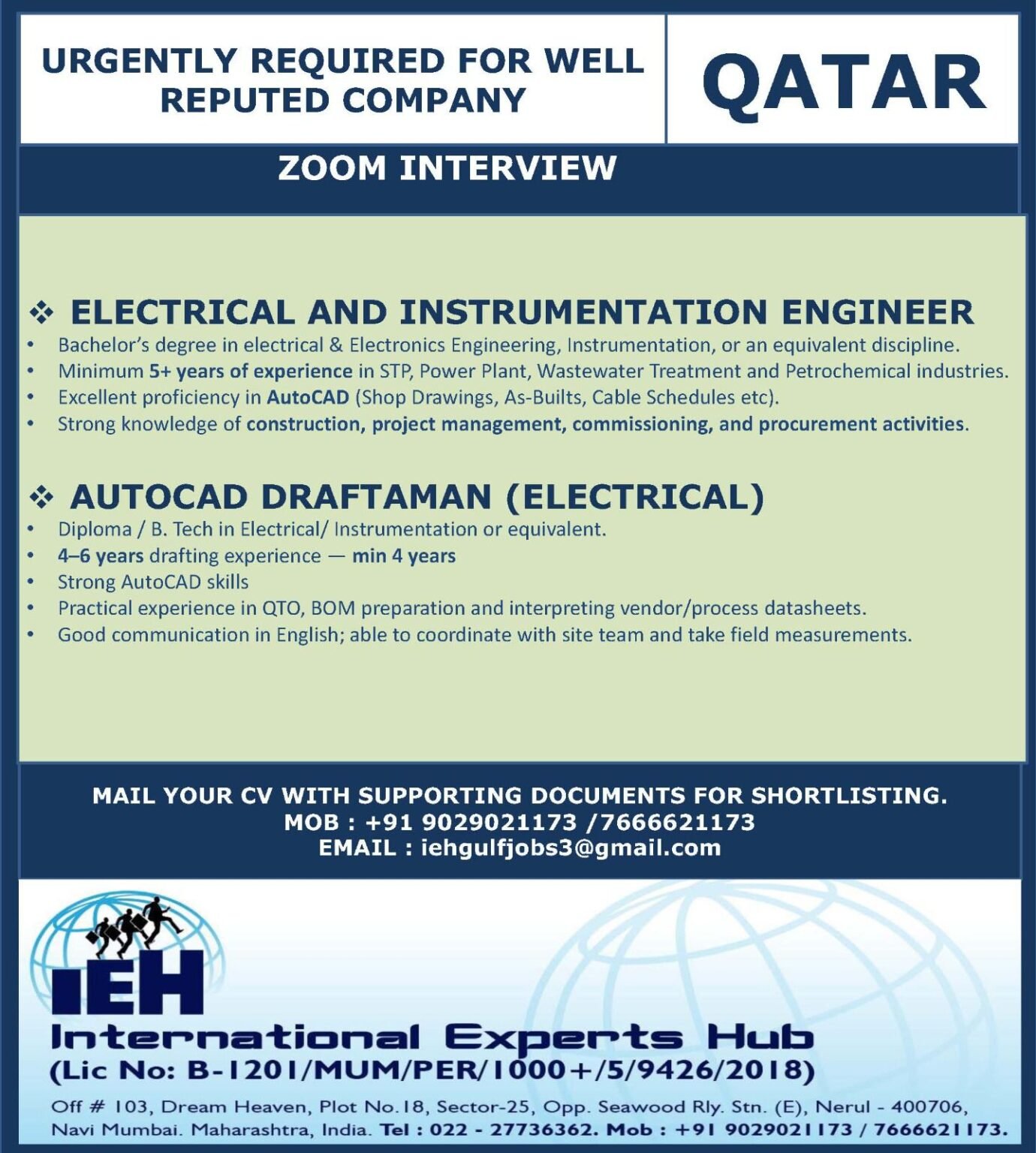 Urgent Job Openings in Qatar for Well-Reputed Company – Apply Now!