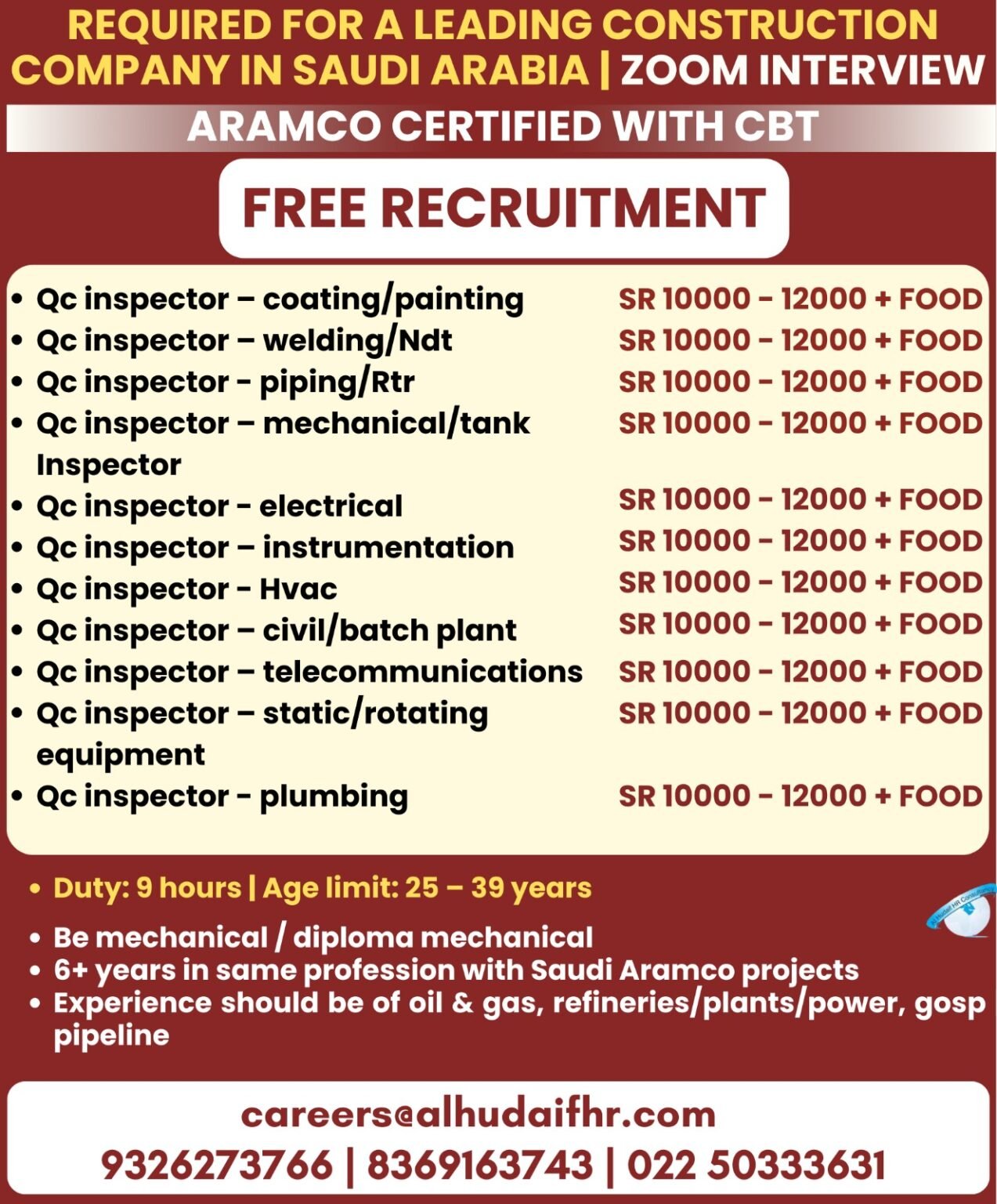 Exciting Job Opportunities with Aramco Certified Company in Saudi Arabia