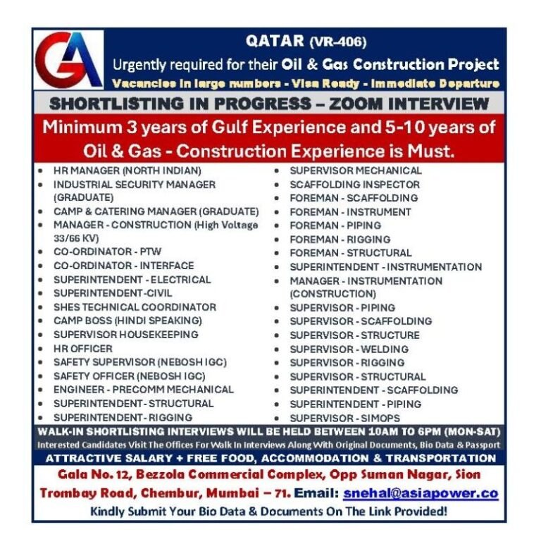 Qatar Oil & Gas Jobs - Apply Now