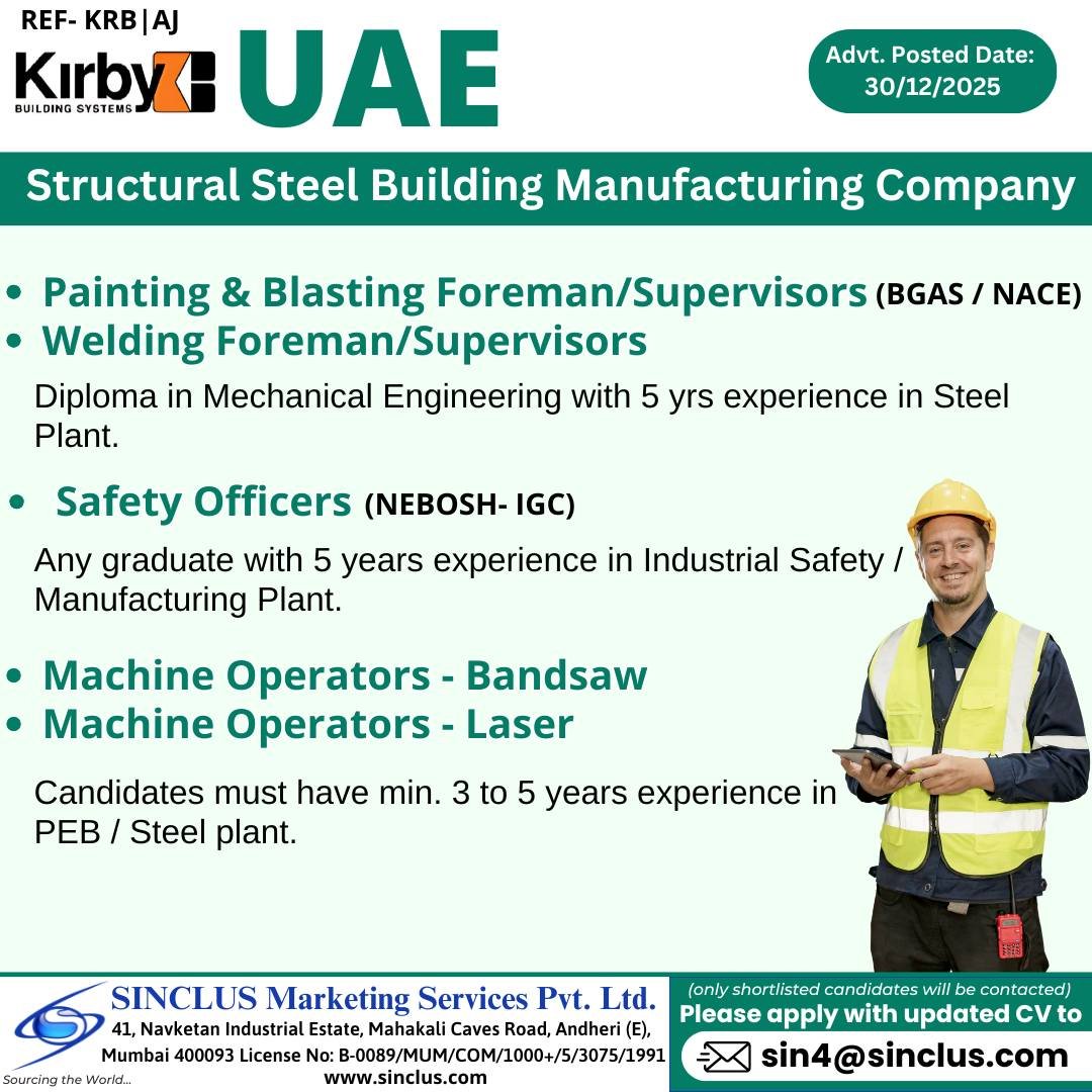 Urgent Jobs at Kirby Building Systems UAE 2026: Structural Steel ...