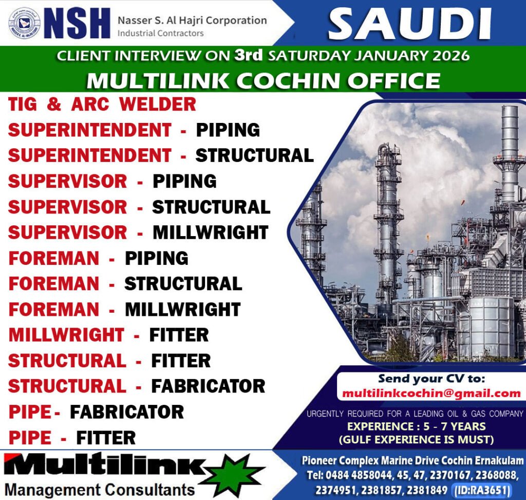 Urgent Jobs in Saudi Arabia 2026: Nasser S. Al Hajri Corporation (NSH ...