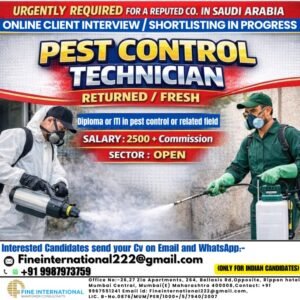 Urgent Pest Control Technician Jobs in Saudi Arabia: Reputed Company ...