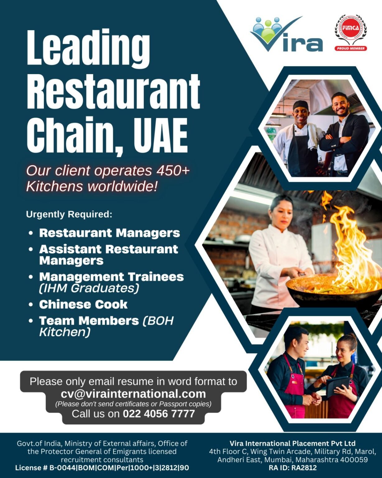 Urgent Job Openings For Leading UAE Restaurant Chain (450+ Kitchens ...