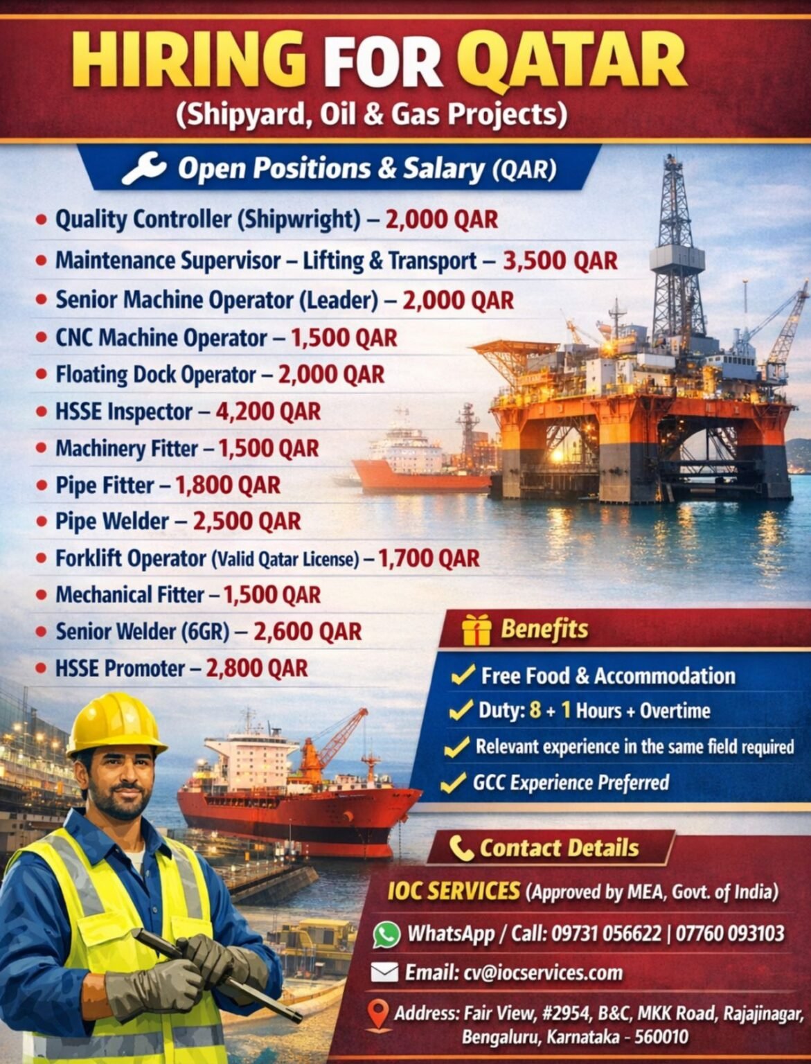 Qatar Shipyard & Oil & Gas Jobs 2026: Urgent Openings in Shipyard, Oil ...