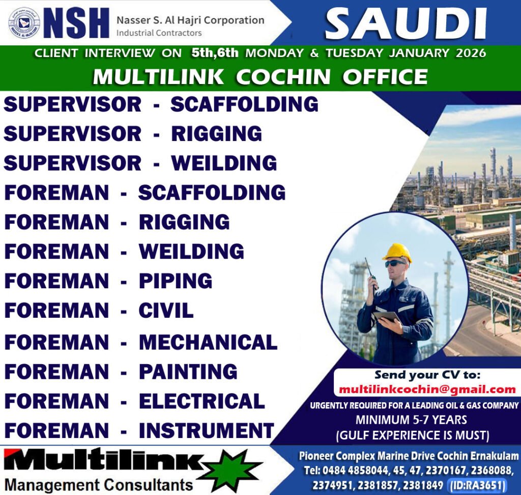 Urgent Jobs In Saudi Arabia 2026 Nsh Nasser S Al Hajri Corporation