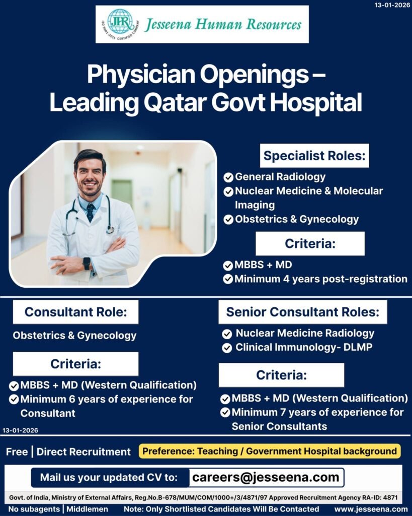 Qatar Physician Jobs 2026: Urgent Openings for Specialists ...