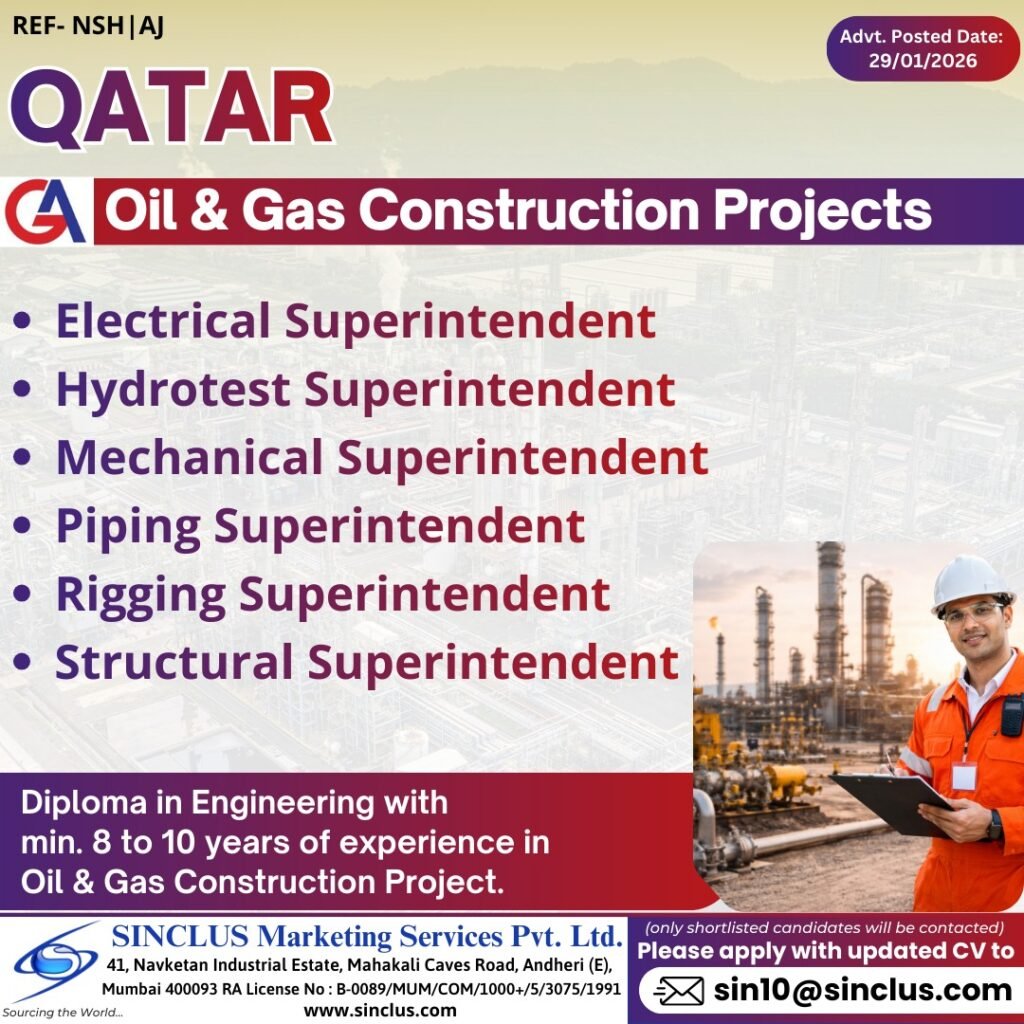 Qatar NSH Oil & Gas Construction Jobs 2026 – EPC Projects | Apply Now