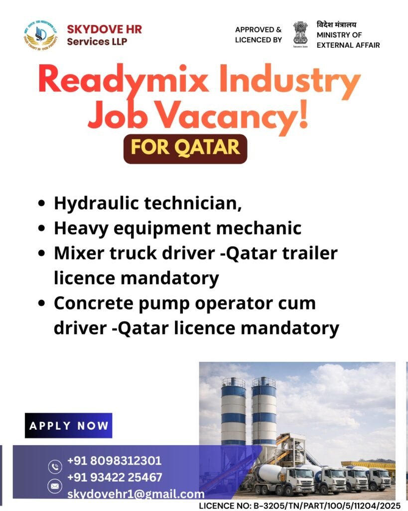 Qatar Ready Mix Concrete Industry Jobs 2026: Apply Now