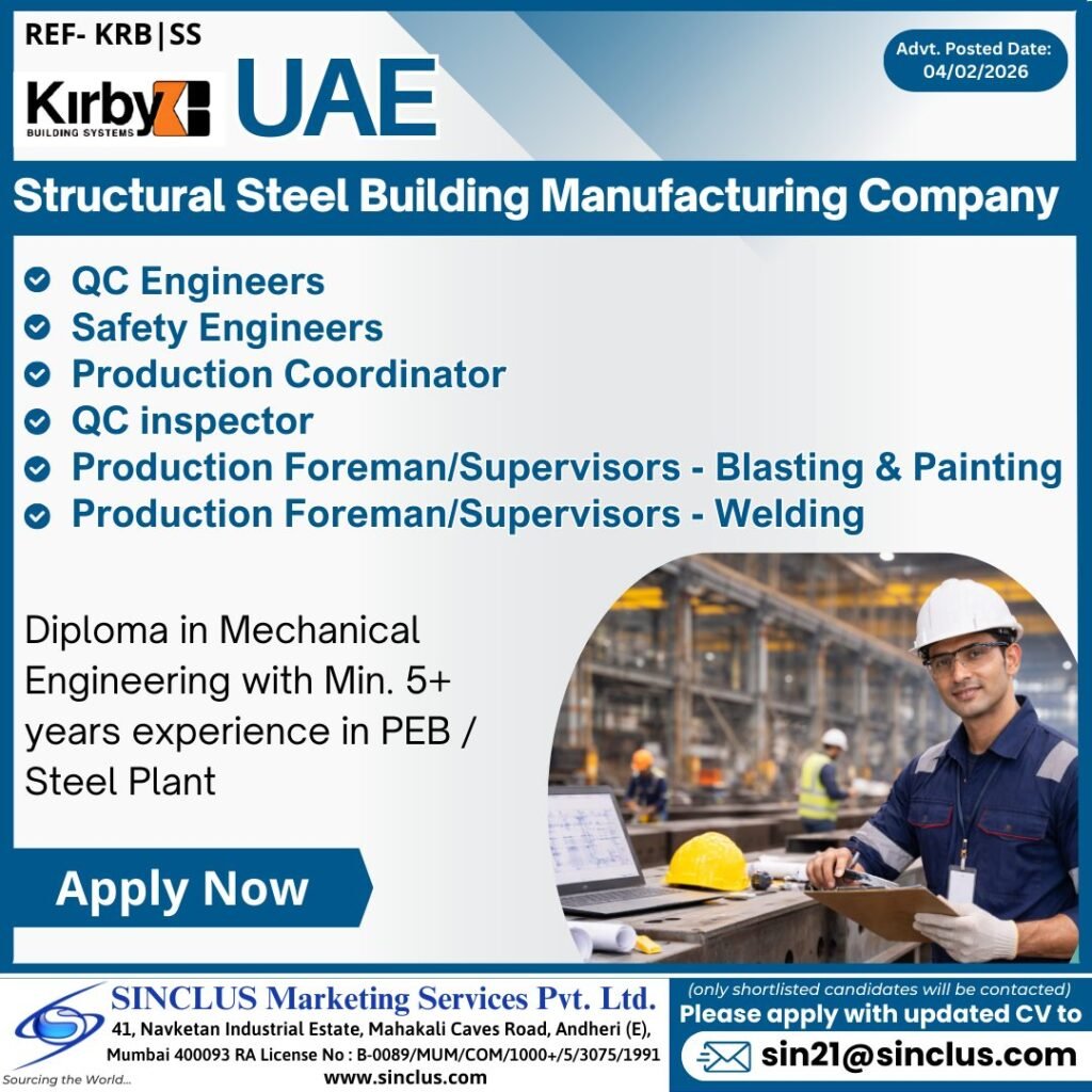 UAE Structural Steel Jobs 2026 – Kirby Building Systems | Engineers ...