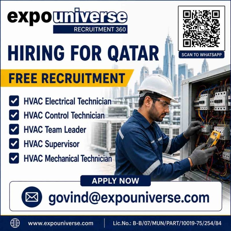 Qatar HVAC Jobs 2026 – Free Recruitment