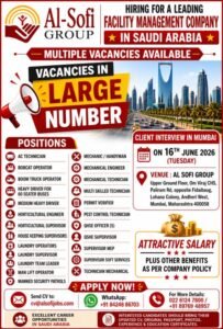 Saudi Arabia Facility Management Jobs 2026 – Large Scale Recruitment
