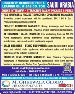 Saudi Arabia Oil & Gas Jobs 2026 – Online Interview for Engineers and ...