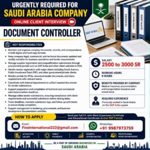 Saudi Arabia Document Controller Jobs 2026 – Online Client Interview ...