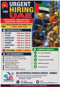 UAE Mechanical Construction & Engineering Company Jobs 2026 – Online ...
