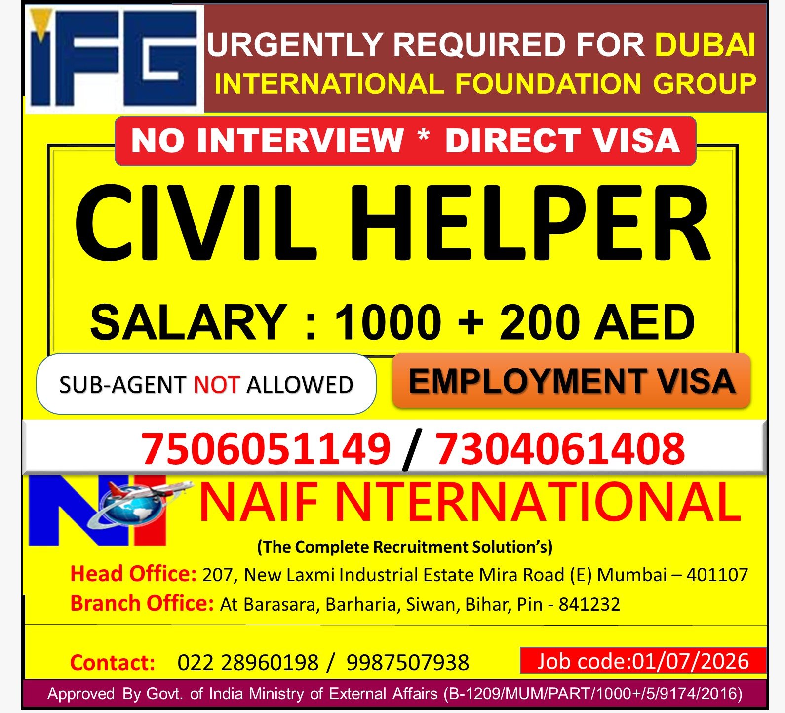 Dubai Civil Helper Jobs: Direct Visa, No Interview – Urgent Hiring by ...
